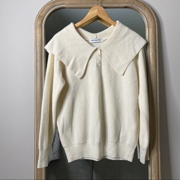Pixie Market | Sweaters | Pixie Market Oversize Collar Sweater Wool Cashmere | Poshmark